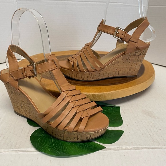 Liz Claiborne | Shoes | Liz Claiborne Kila Faux Cork Faux Leather Wedge ...